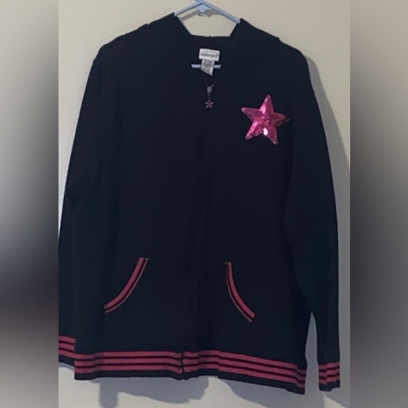 Fashion Bug | Tops | Fashion Bug Black Pink Star Hoodie | Poshmark